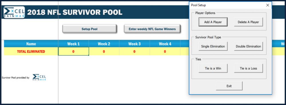 Spreadsheet Survivor Pool 2018 - EXRM